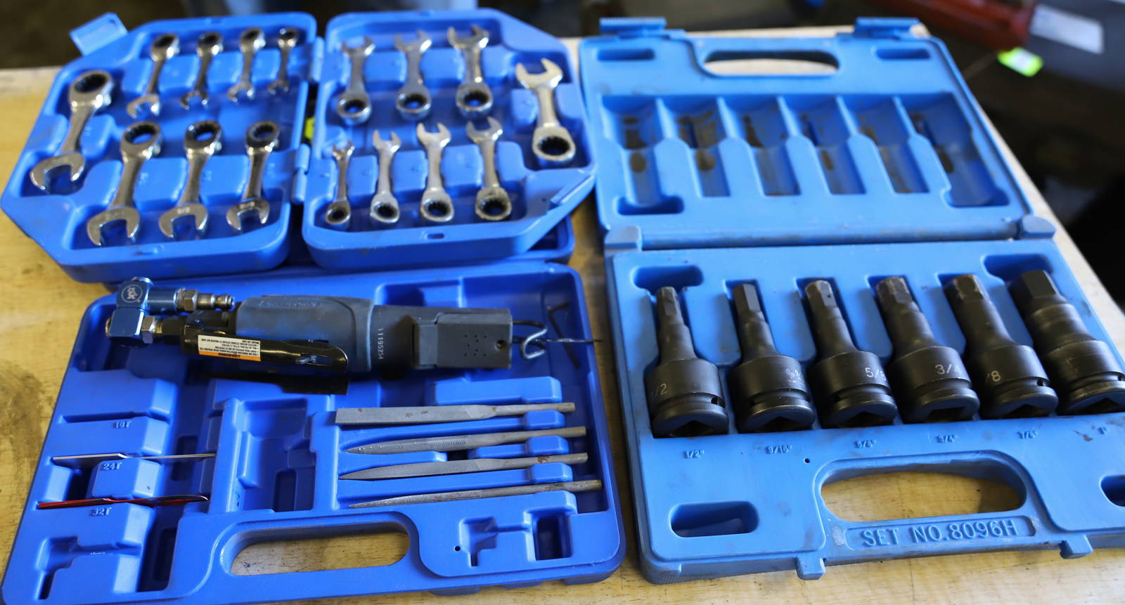 Cornwell Pneumatic Hacksaw, Wrench Set And Sockets Auction