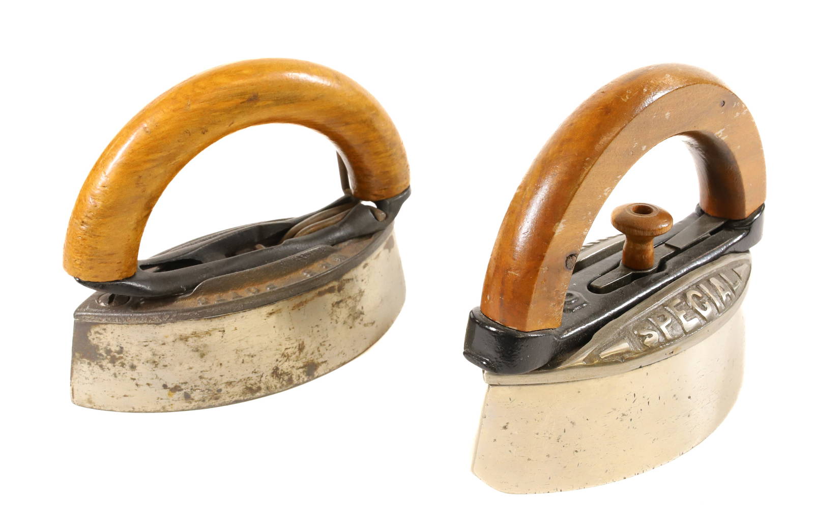 Pair Of Double Point Detachable Handle Irons Auction