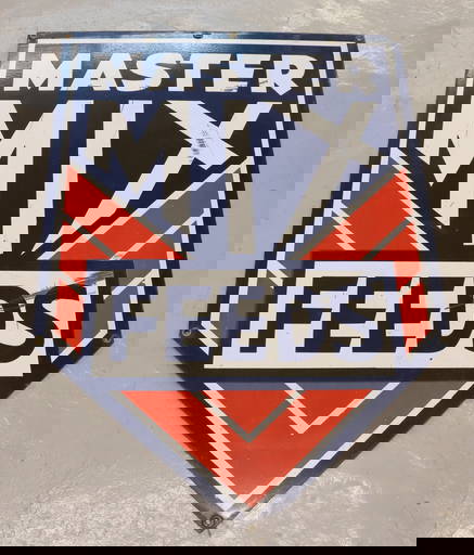 "master Mix Feeds" Porcelain Sign