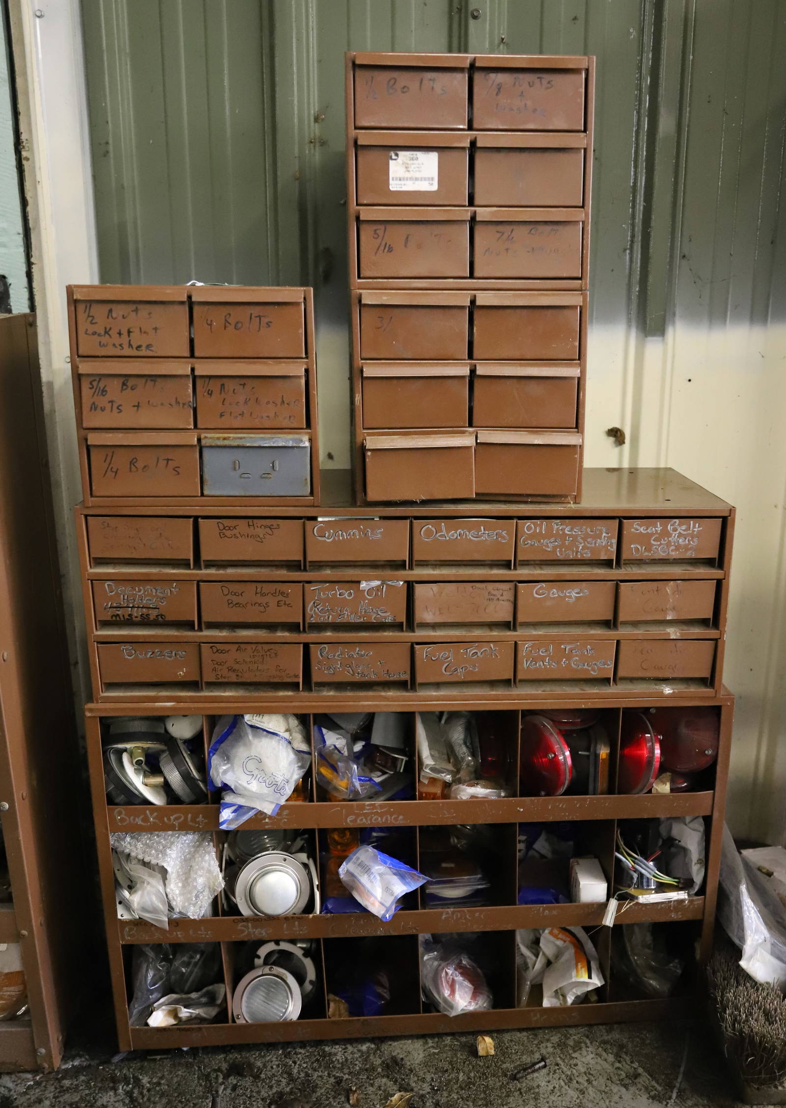 Lot Of Lawson Metal Drawers, Cubbies And Contents Auction