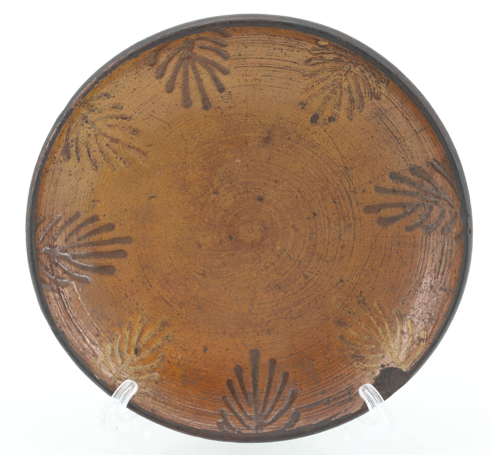 Redware Decorated Pie Plate Auction