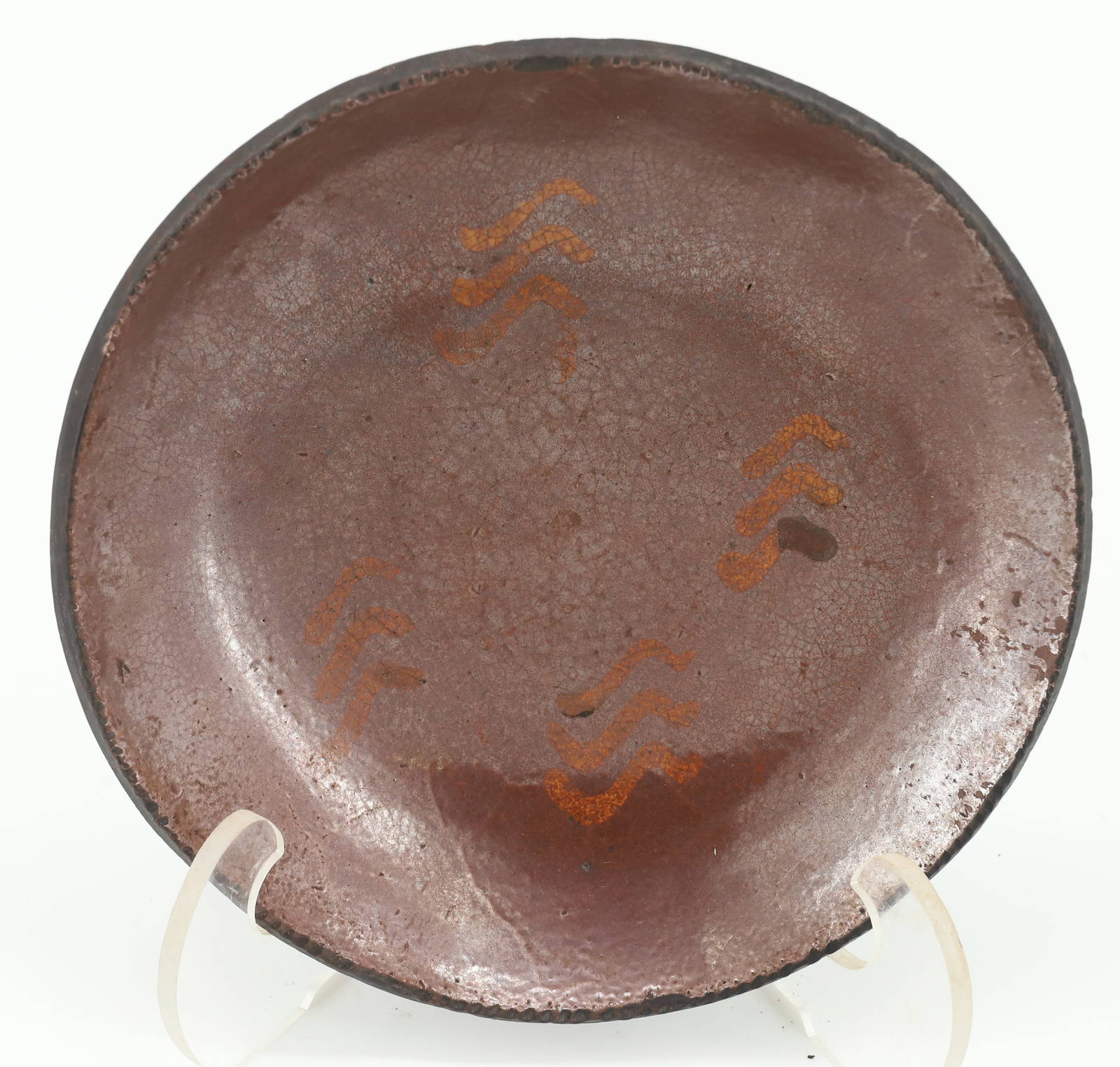 Redware Decorated Pie Plate Auction