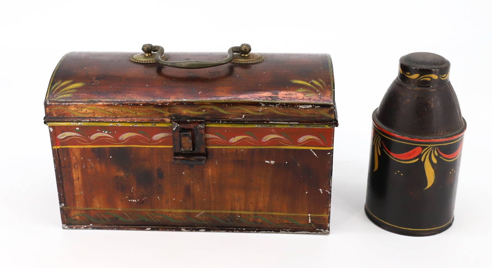 Toleware Box And Tea Caddy Auction