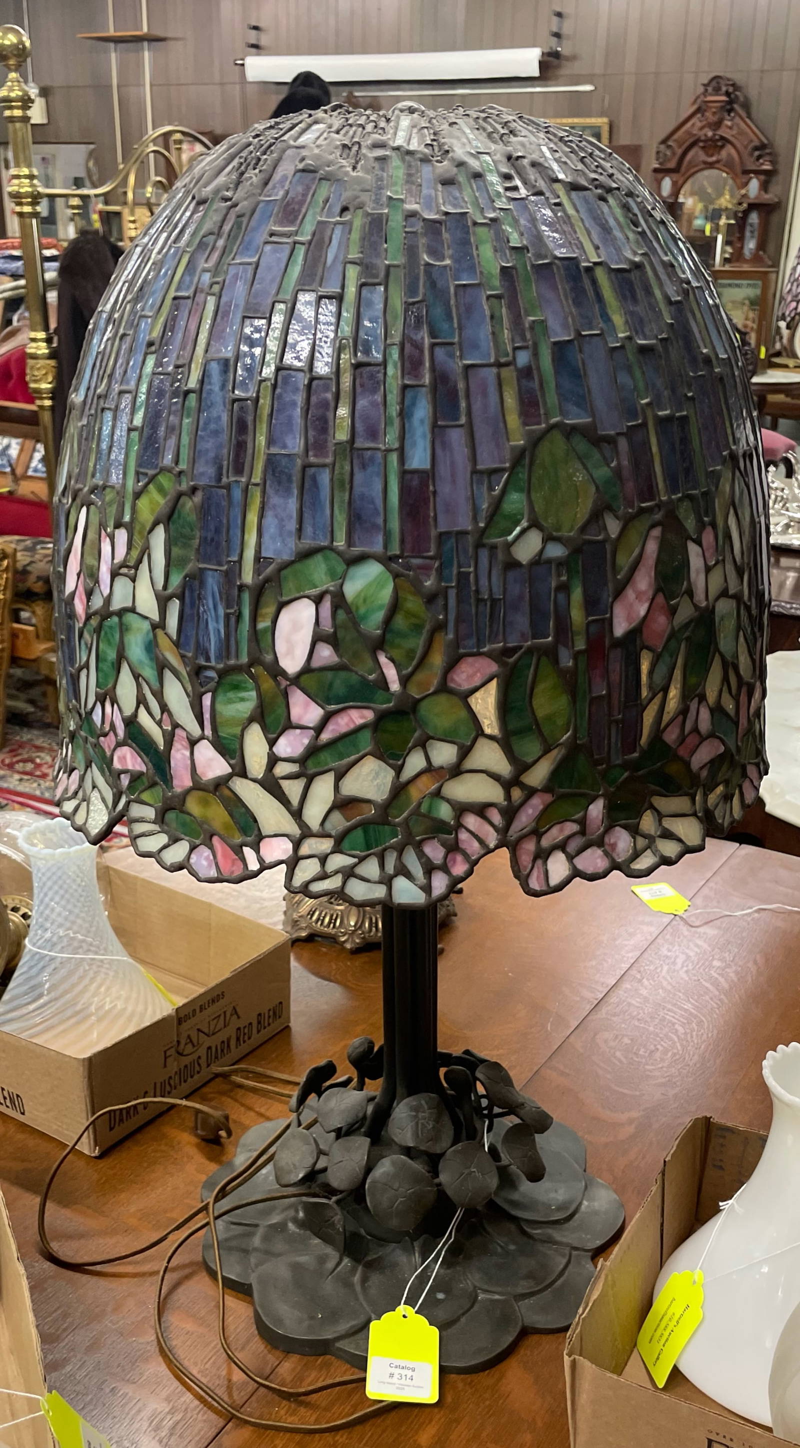 Contemporary Stain Glass Table Lamp Inspired By Tiffany Auction