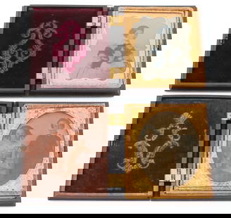 (3) Ambrotypes In Cases Auction