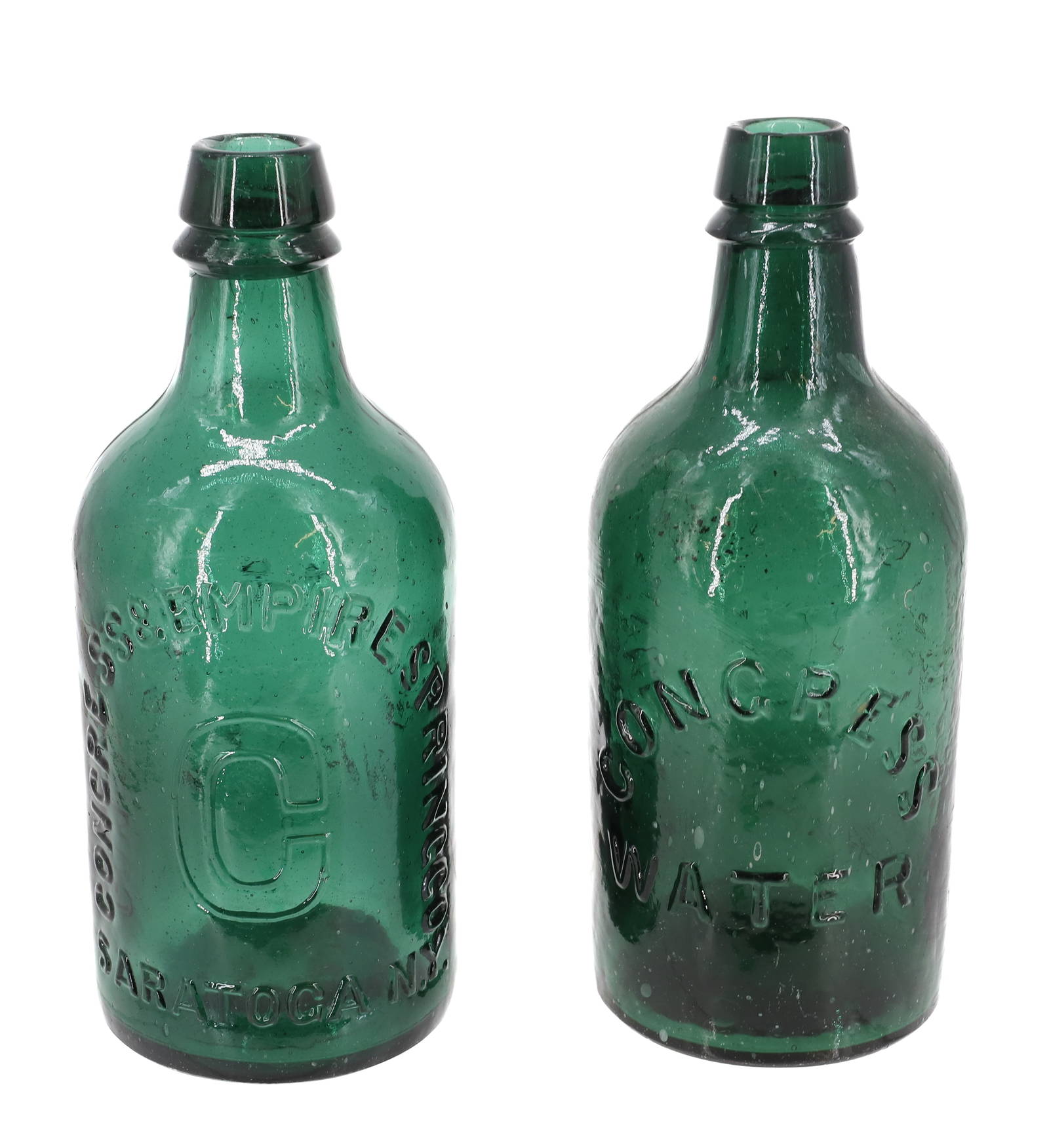 (2) Antique Spring Water Bottles Auction