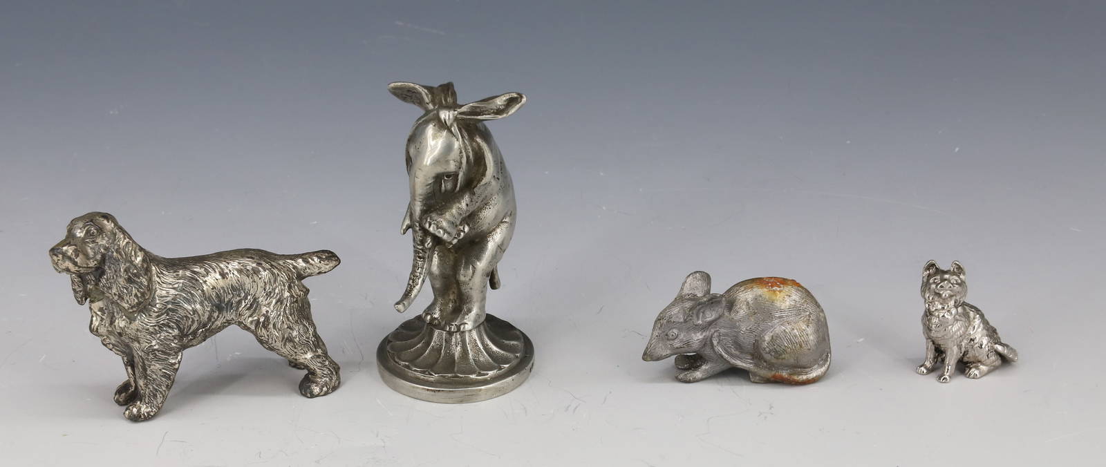 Lot Of Miniature Pewter Animals Auction