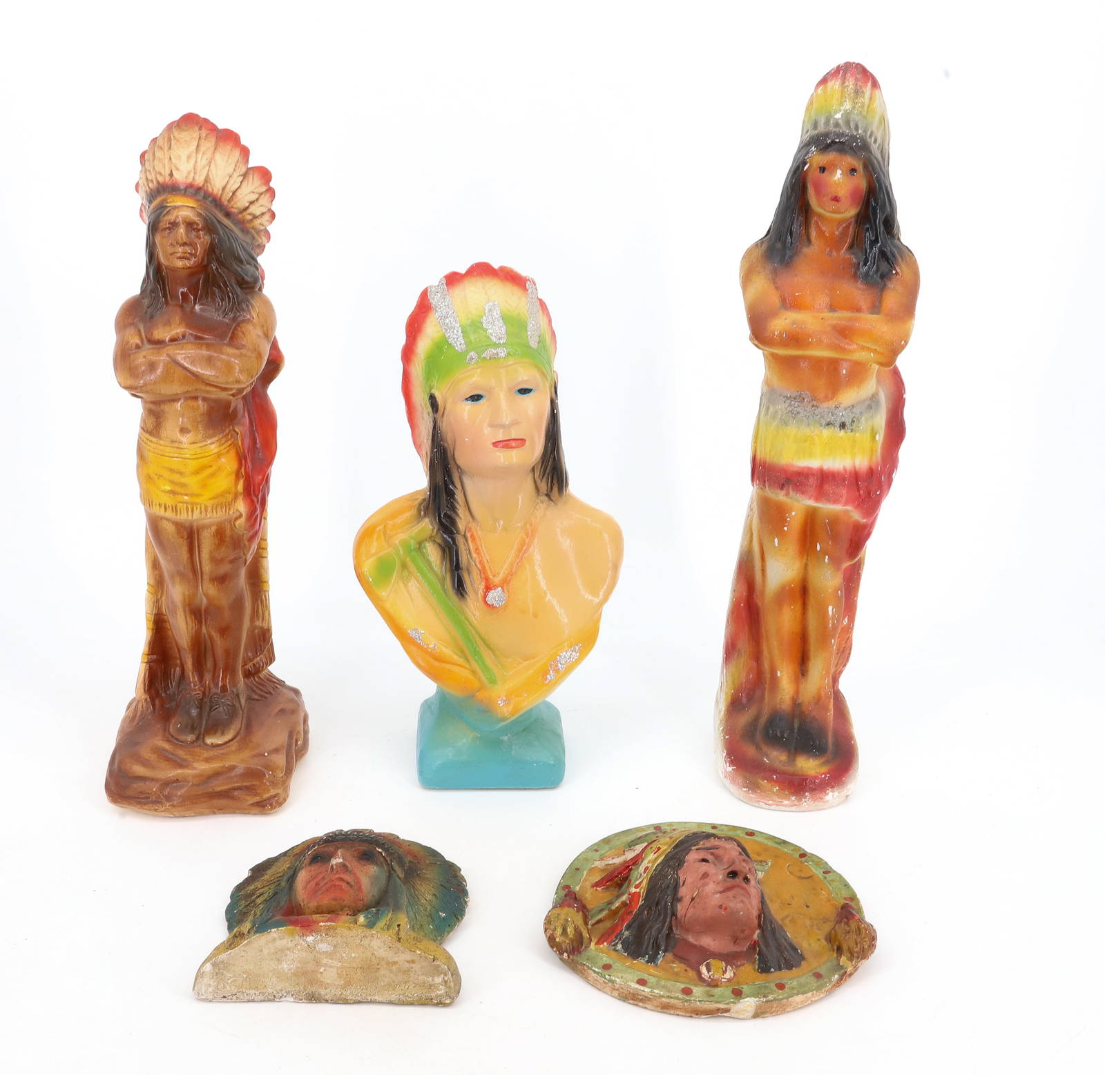 (5) Carnival Chalkware Figures Auction