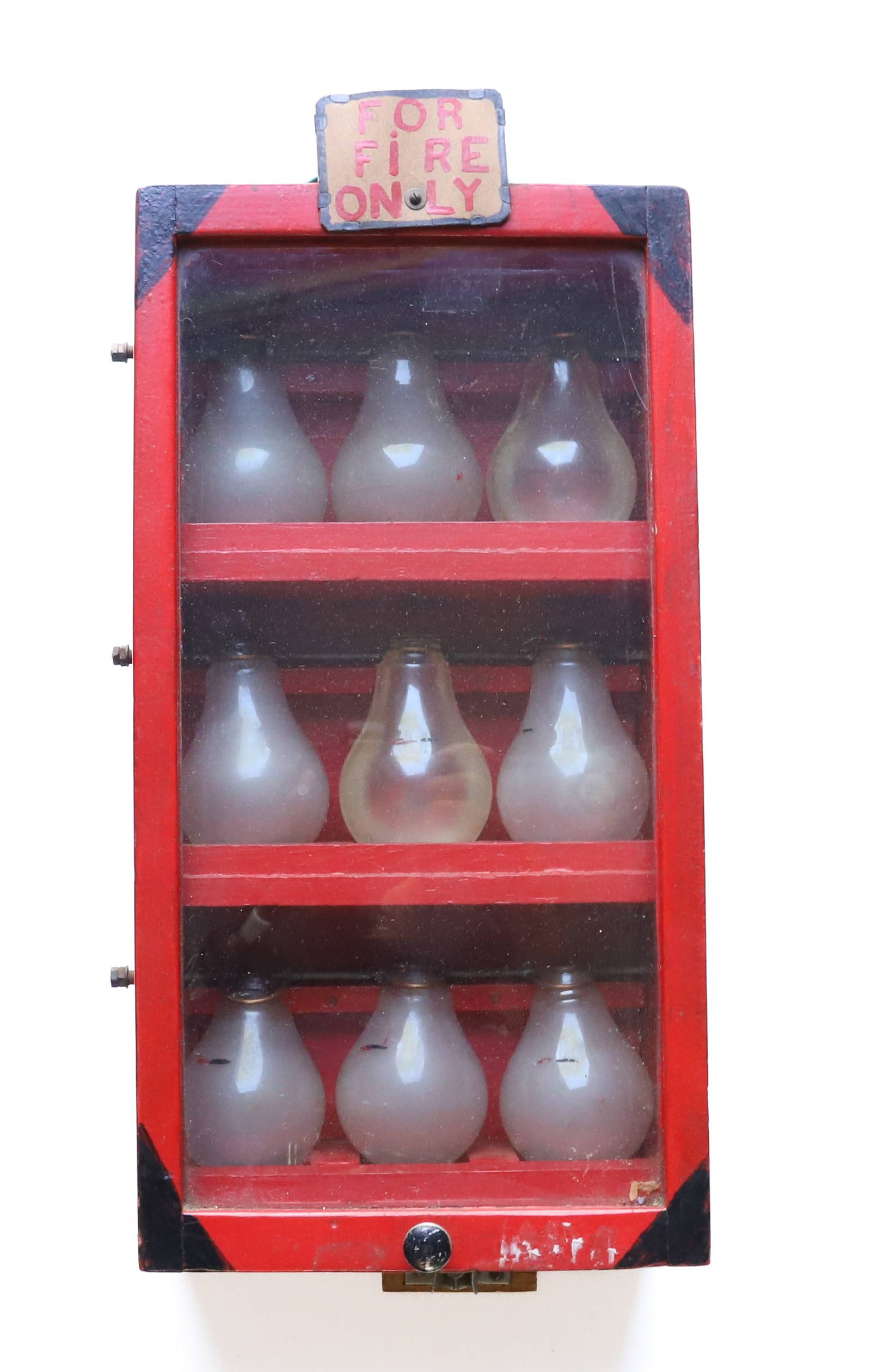 Painted Box Of Glass Fire Extinguishers Auction
