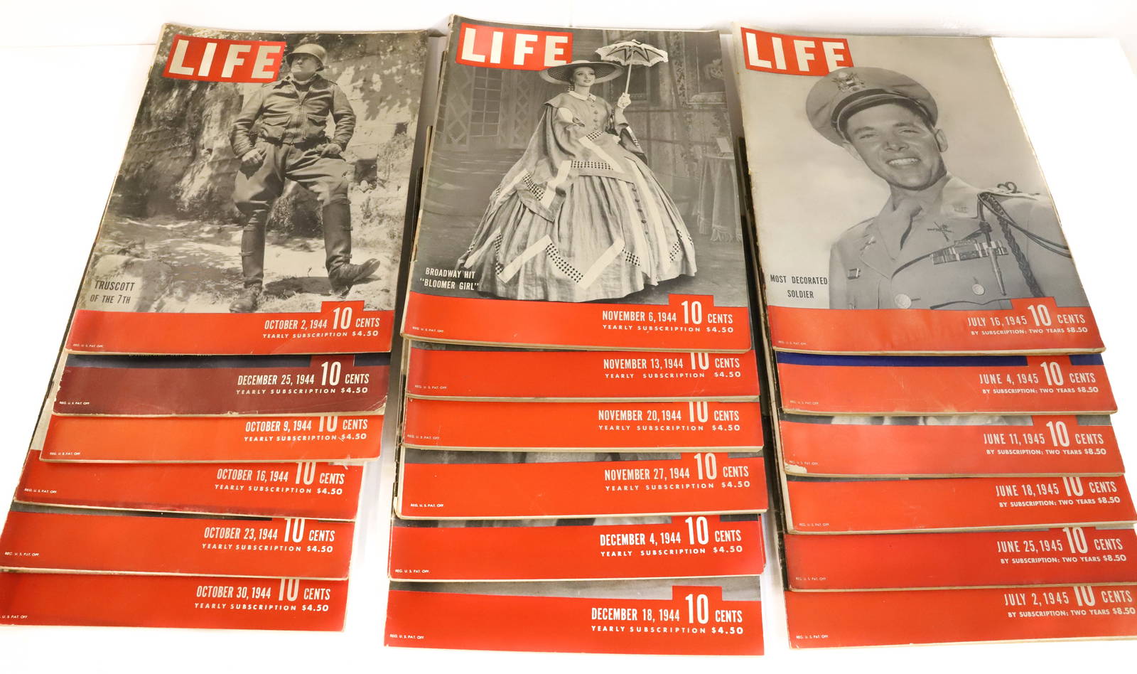 (40) Life Magazines, 1944/45 Auction