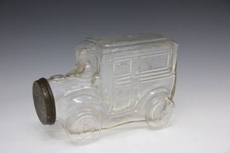 12 Antique Car Glass Candy Containers