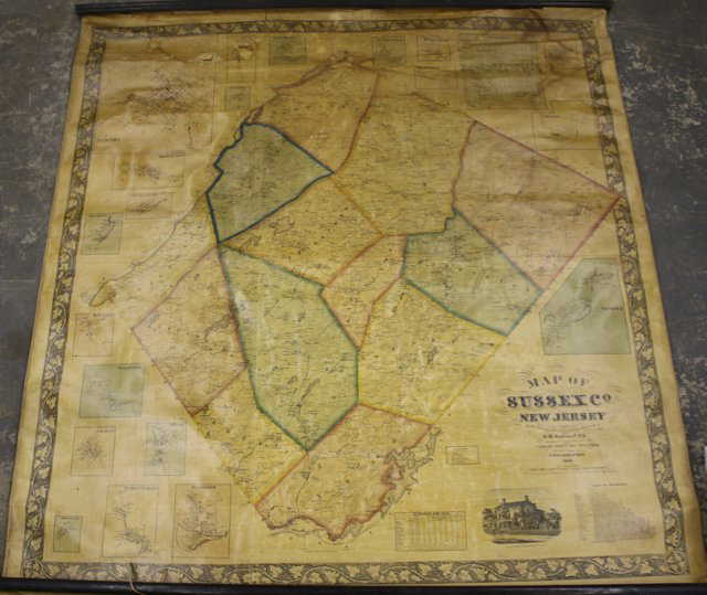 1860 Wall Map Of Sussex County
