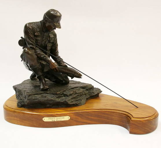 Cody Houston Bronze Fishing Sculpture