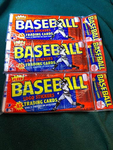 3 Unopened 1983 Fleer Baseball Rack Packs