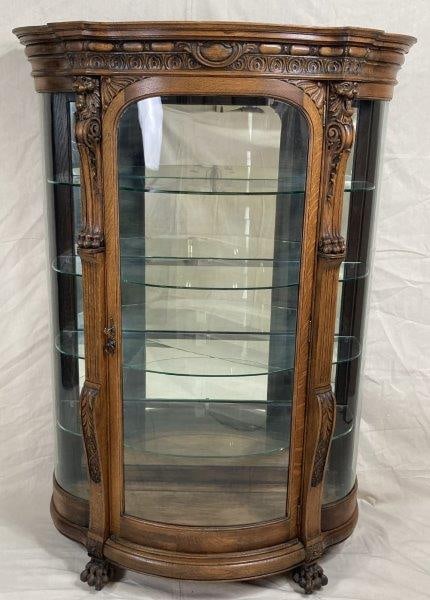 R.j. Horner Carved Oak China Cabinet With Griffins - May 22, 2025 | Olivers Auction Llc In Sc