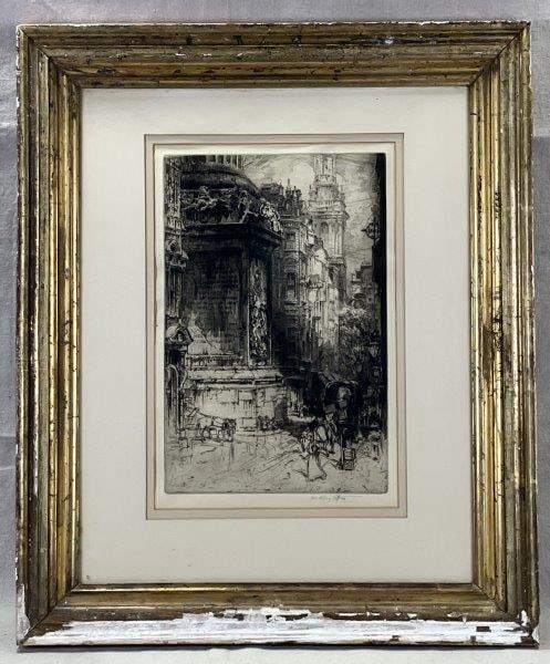 Hedley Fitton, The Monument, Etching, Late 19th To Early 20th Century ...