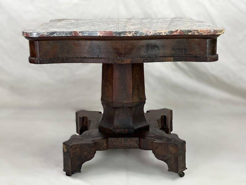 New York High Quality 19th Century Marble-top Mahogany Center Table Auction