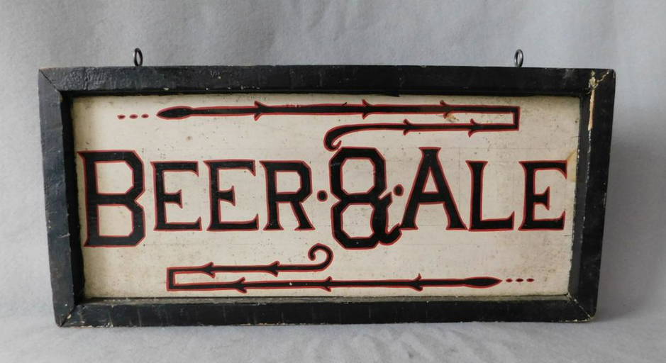 Dbl. Sided Wooden "beer & Ale" Sign