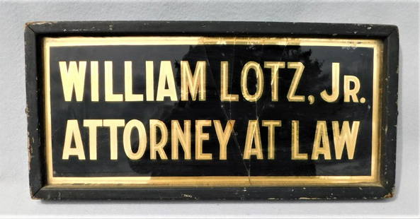 Vintage Reverse Painting On Glass Attorney Sign