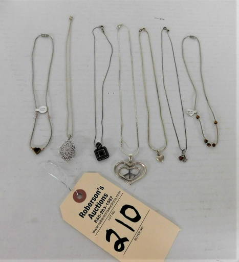 Lot of 7 Sterling Necklaces (#0210) on Dec 03, 2022 | Roberson's ...