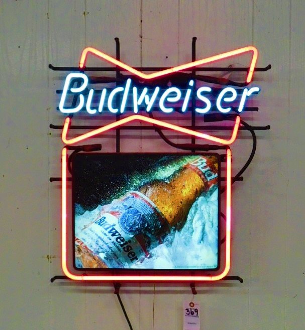 Vintage Neon "budweiser Beer" Sign Auction