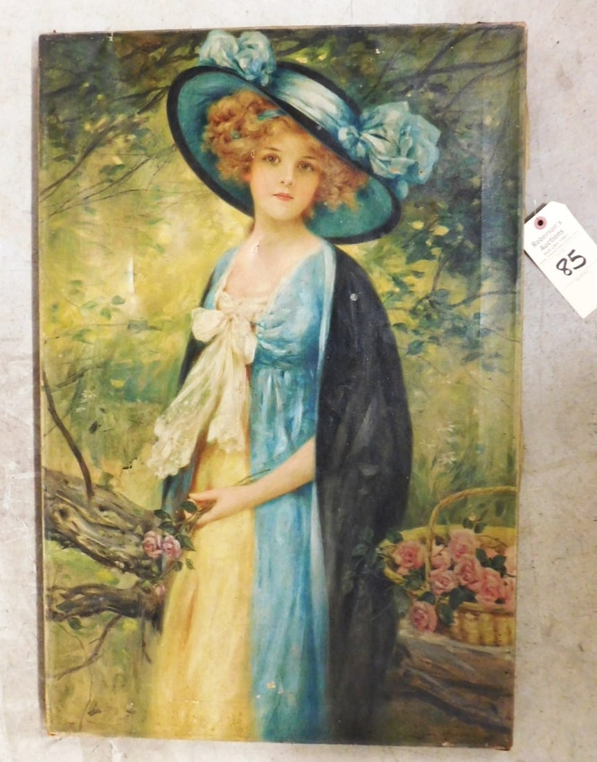 O/c Woman Signed Leon Moran Auction