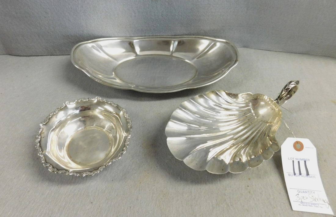 Lot Of 3 Sterling Silver Pcs. Auction