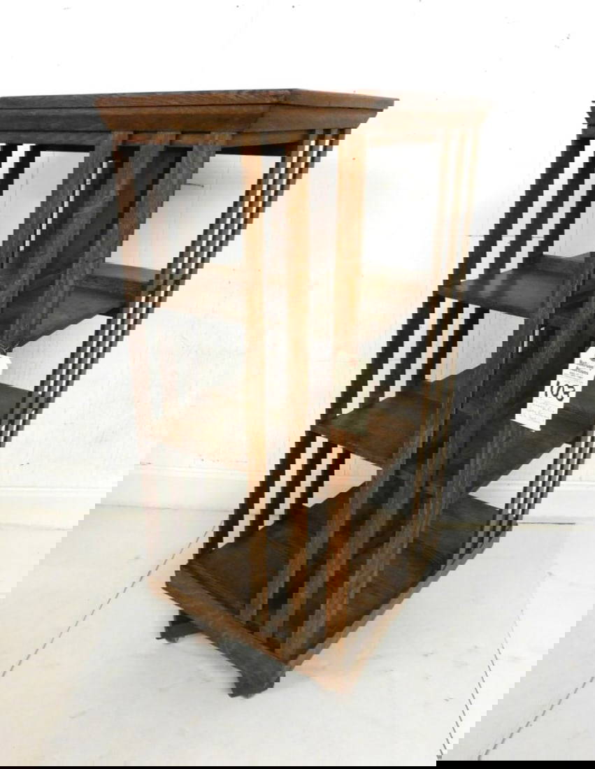 Danner Oak Revolving Bookcase Auction