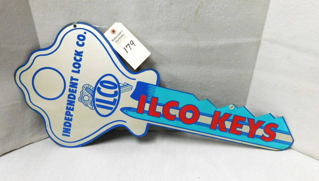 "ilco Keys" Metal Advertising Sign Auction