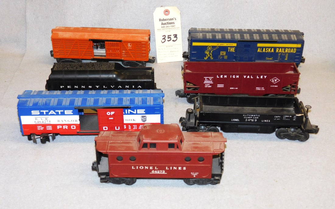 7 Pcs.lionel Cars - Jun 21, 2025 | Roberson's Auctions In Ny