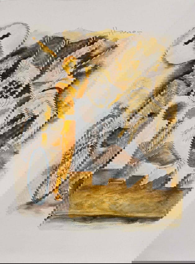 Maqbool Fida Husain (1915-2011) Watercolour On Handmade Paper Auction