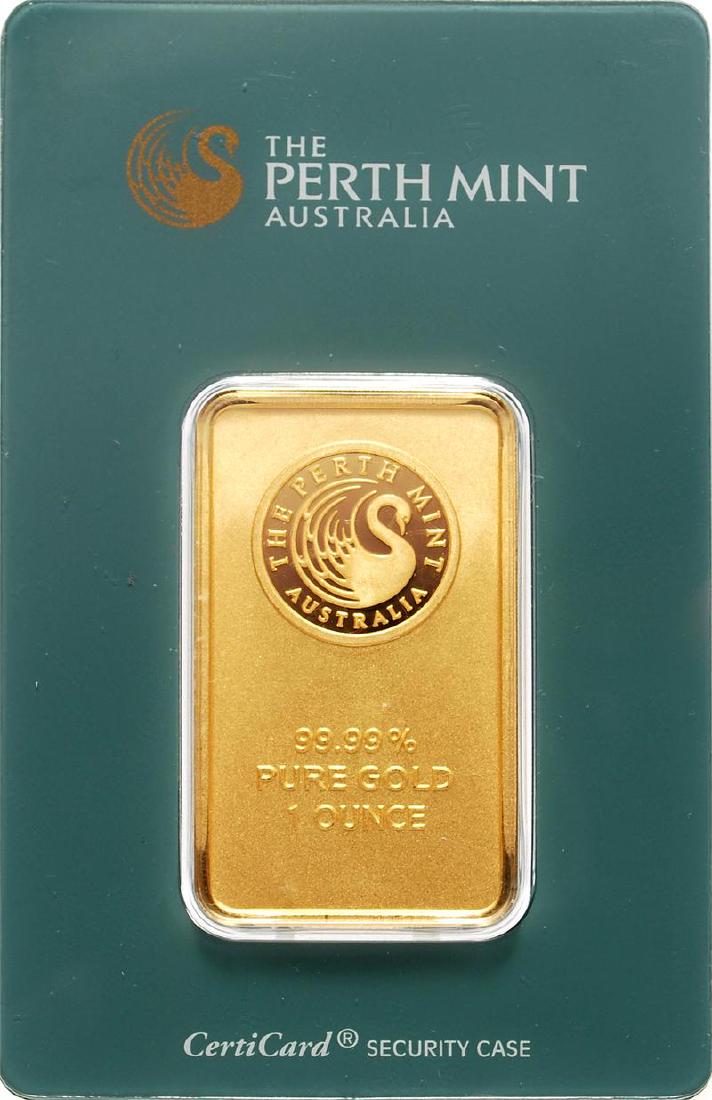 1 Oz. Perth Mint Gold Bar On Assay Card
