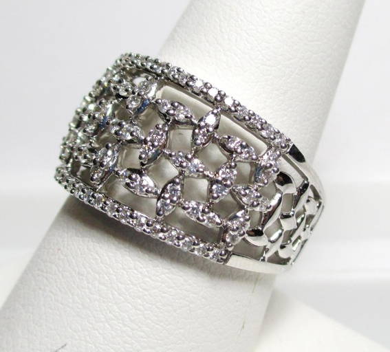 18k Wg Diamond Bird Cage Ring 1/2 Tcw