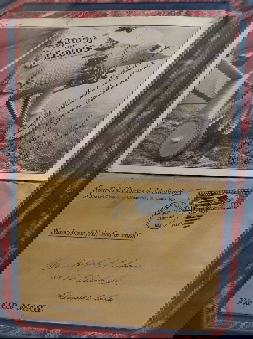 Charles Lindbergh & Spirit Of St Louis At Muroc Airfield Air Mail Promo ...