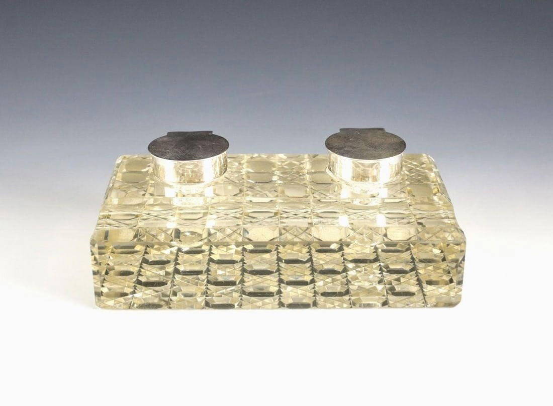 Stuart Clifford & Co. Sterling Silver Mounted Cut Crystal Double ...