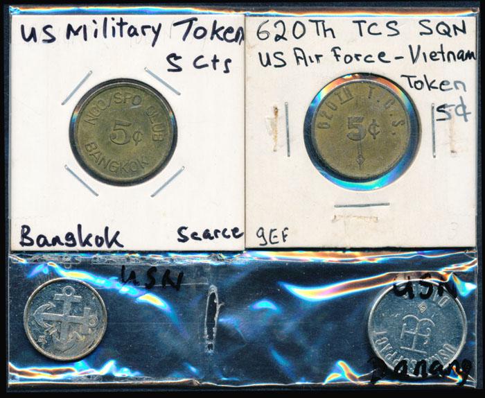 4 United States Military Tokens
