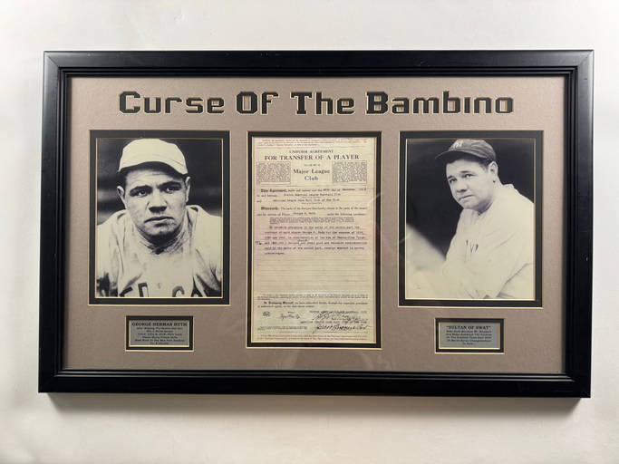 Babe Ruth “curse Of The Bambino?? Framed 34x22 Reproduction 1991 Sports ...