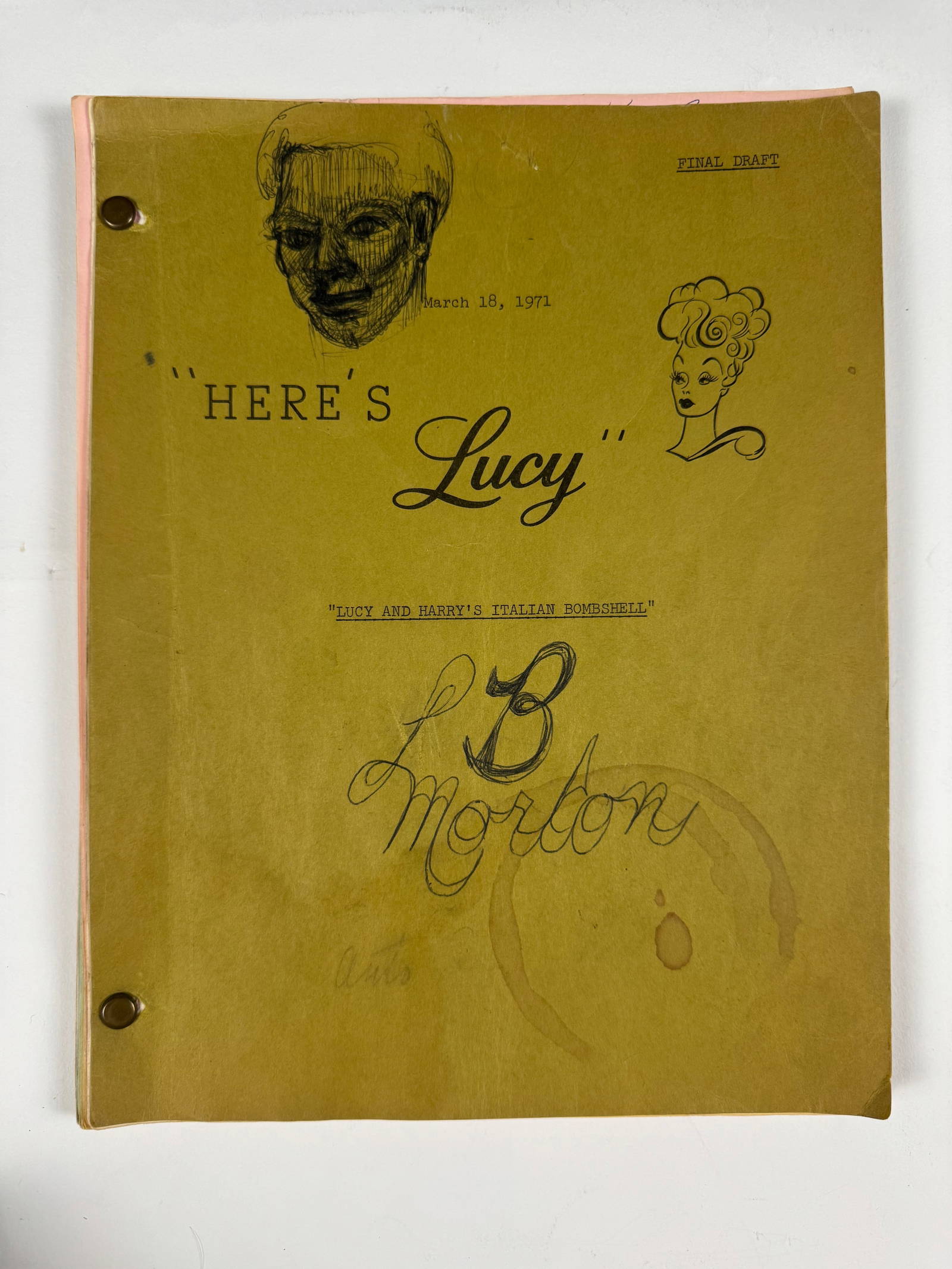 Here's Lucy Starring Lucille Ball Original Script 1971 Kay Ballard Auction
