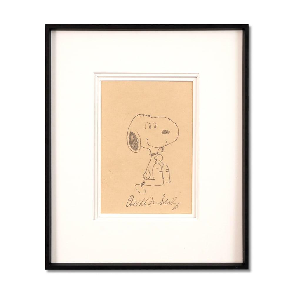 Charles M. Schulz Signed Snoopy Drawing Auction