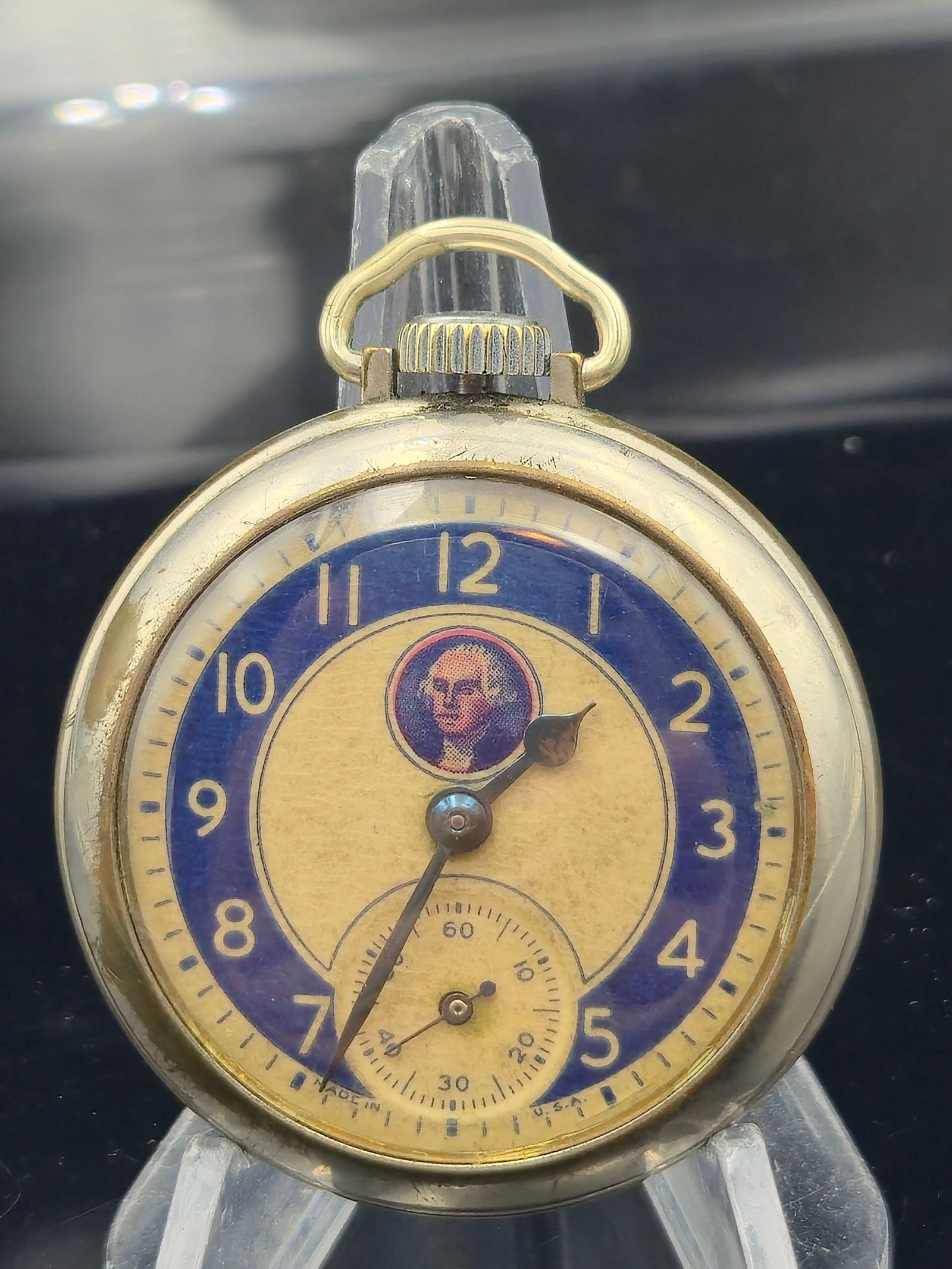 1940s Ingraham George Washington Pocket Watch – Patriotic Dial – Made ...