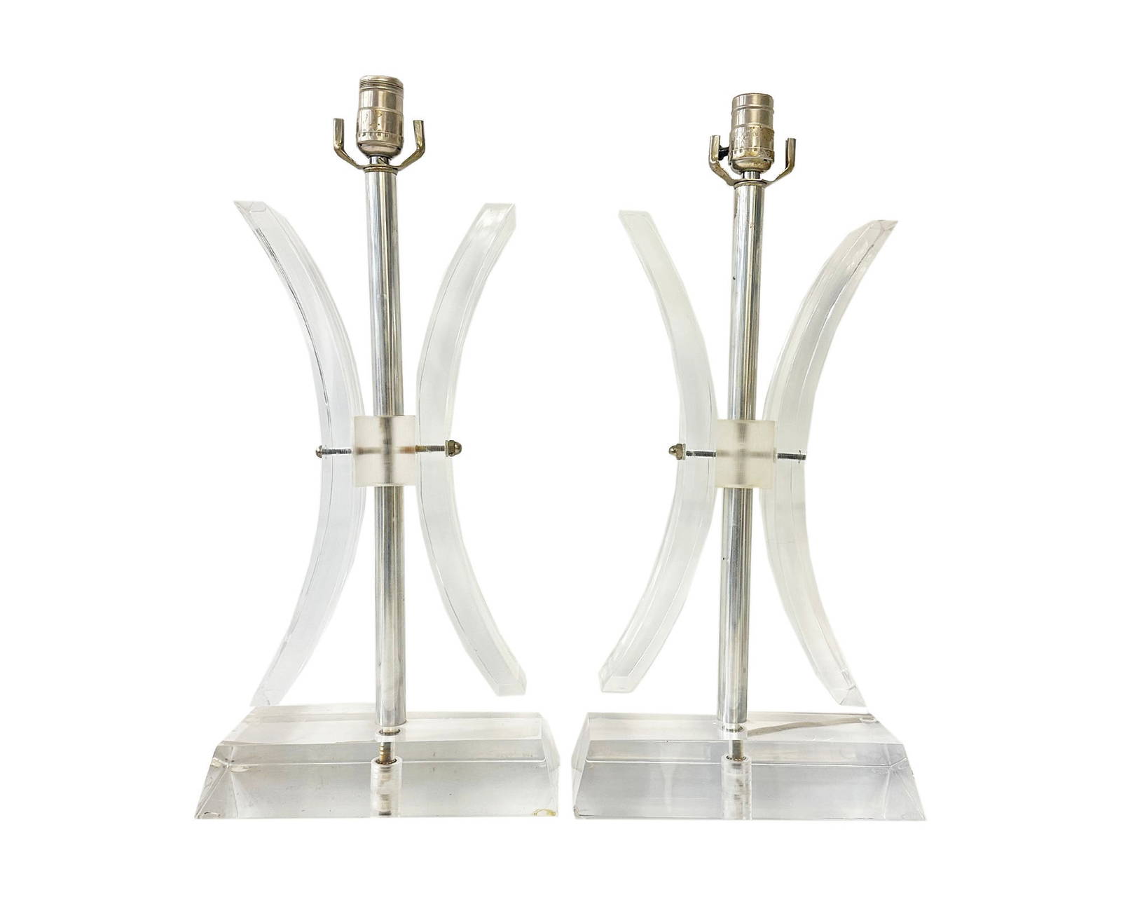 Herb Ritts Attrib. Astrolite Lucite Table Lamps Auction