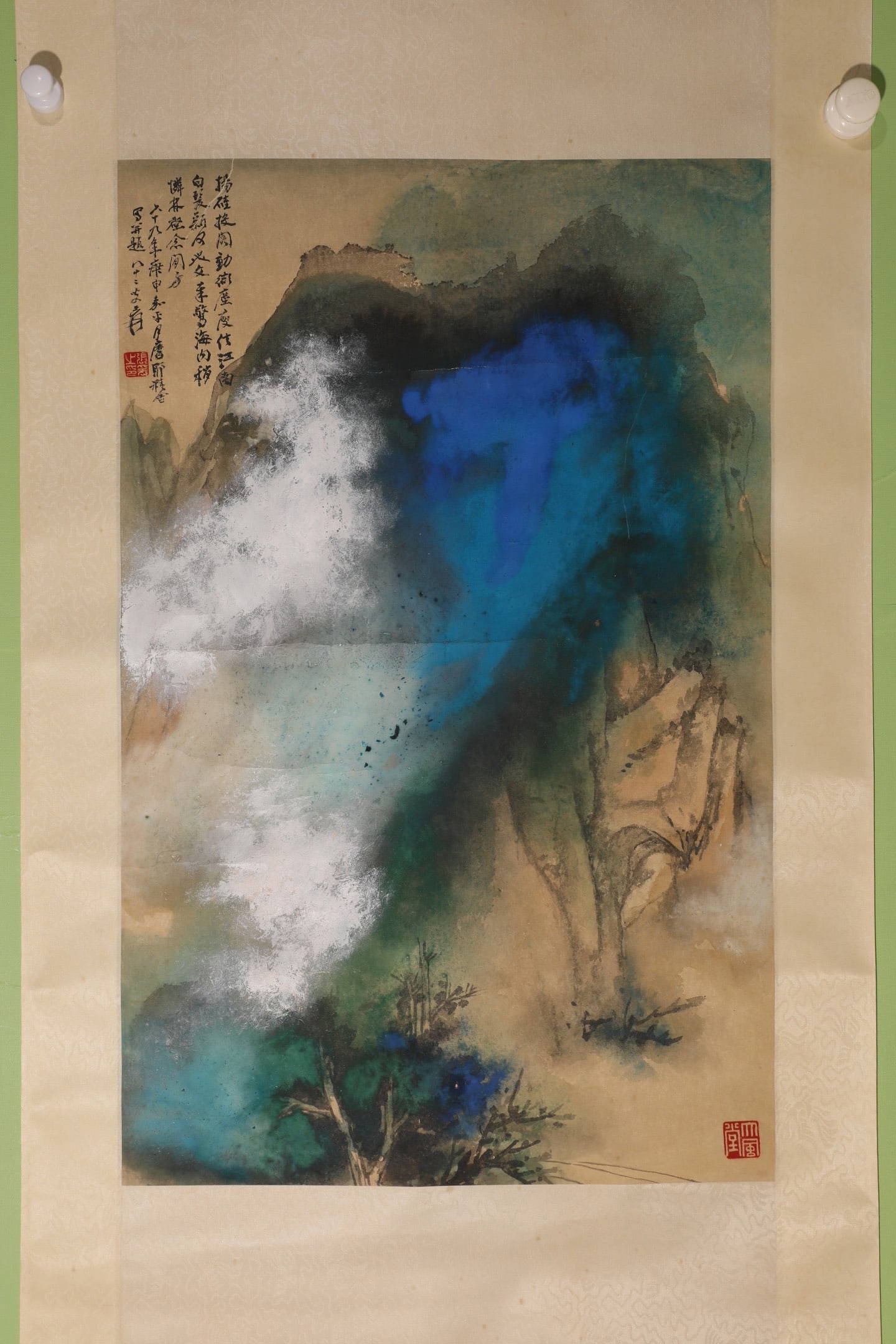 A Landscape Painting Of Zhang Daqian Splashed Ink On A Vertical Scroll ...