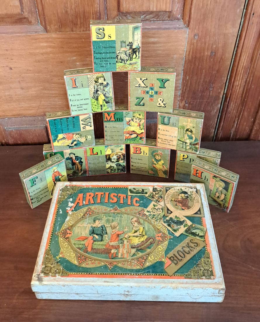 Victorian Alphabet Blocks. Auction