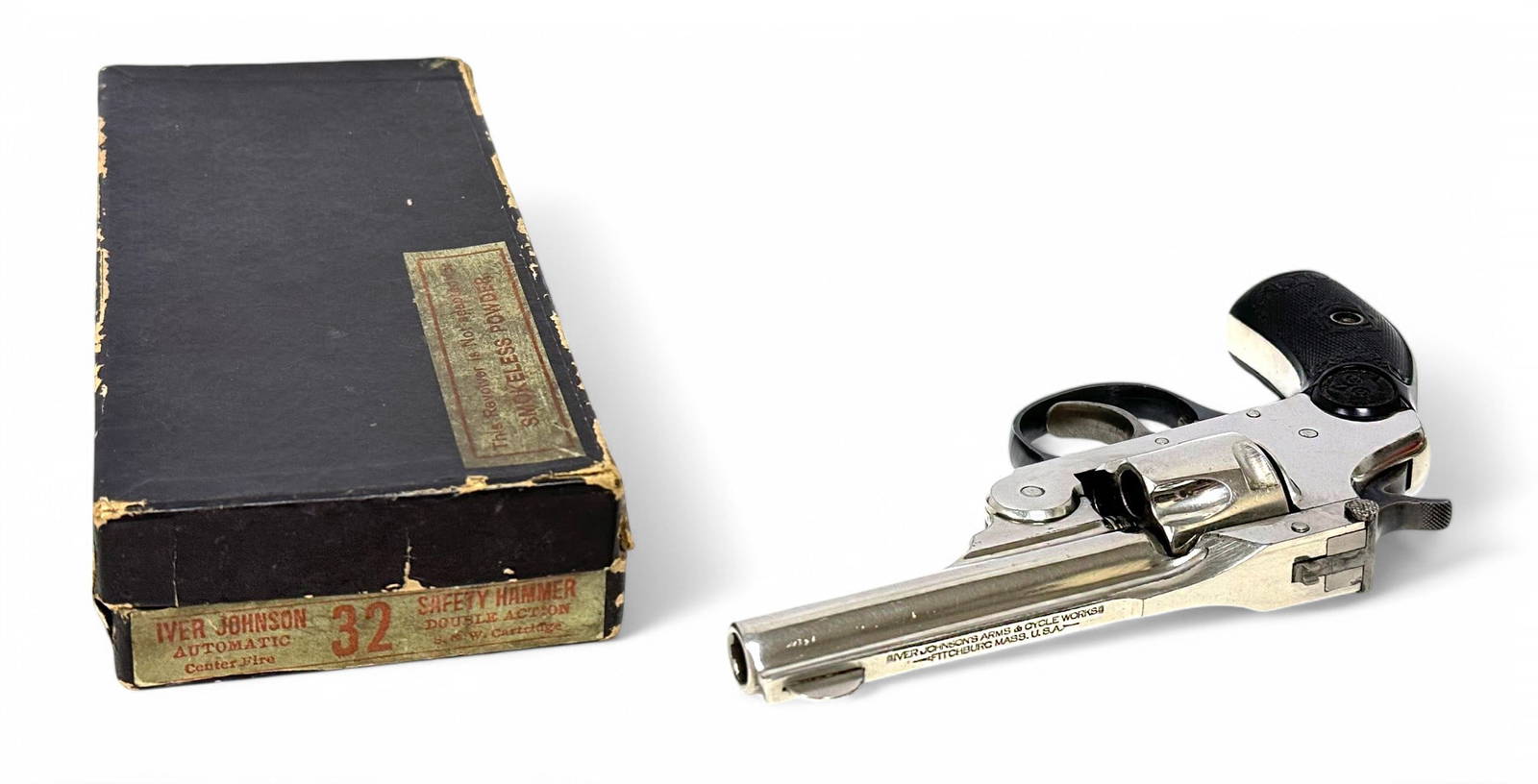 Excellent Iver Johnson Automatic Safety Hammer .32 S&w Nickel Top-break ...