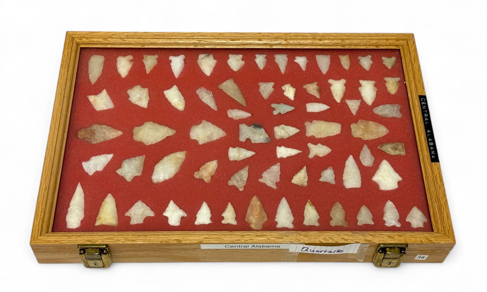 64pc. Curated Ancient Native American Quartzite Projectile Point Cased ...
