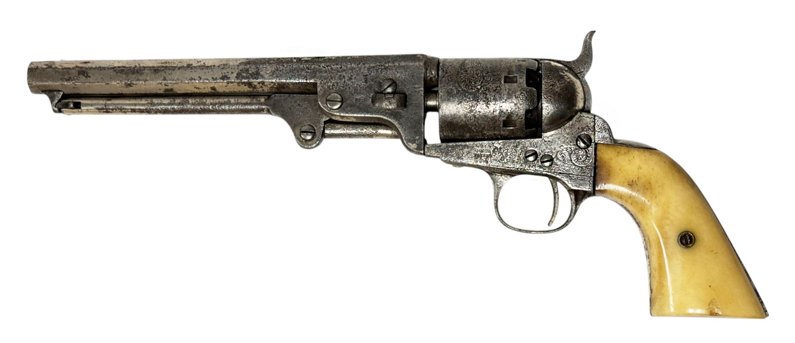 Unique British Proofed 1866 Antique Engraved Colt M1851 Navy Revolver W ...