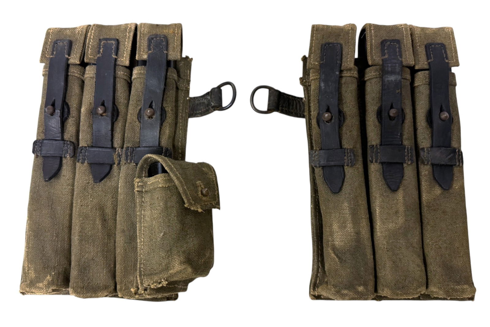 Rare German Wwii Mp38 / Mp40 Mag Pouches With 6 Original 32-round ...
