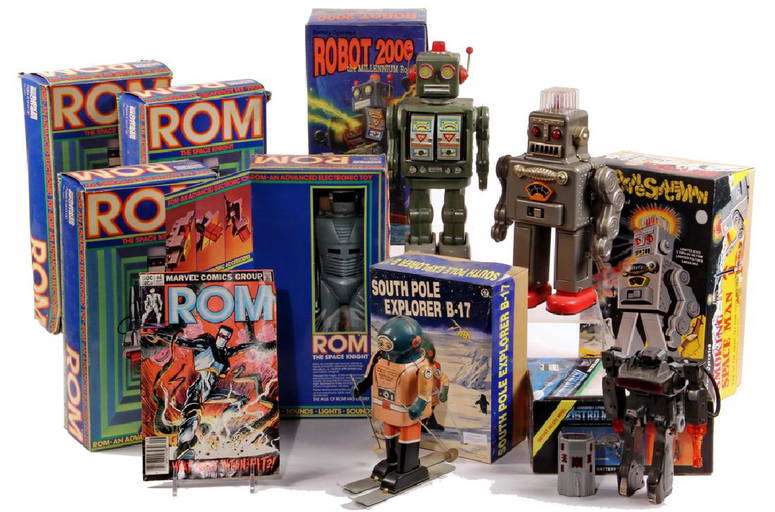 (7) 1980s 90s Toy Robots In Boxes