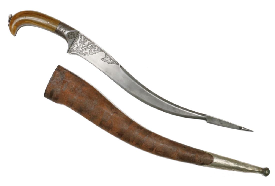 17TH C. INDO-PERSIAN KARD DAGGER WITH LATER SCABBARD