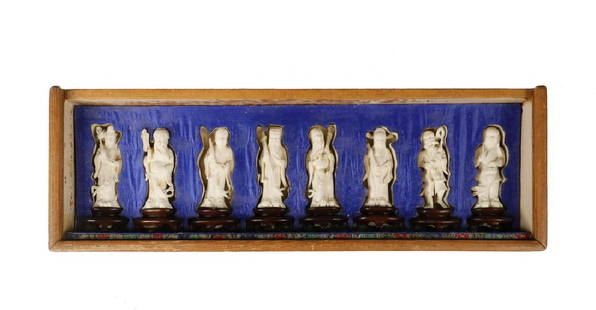 Chinese Carved Ivory Eight Immortals